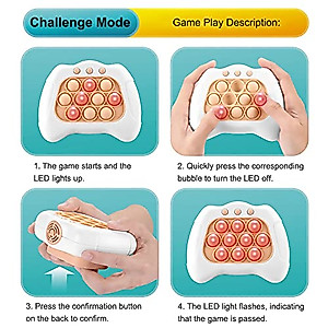 Pop Quick Push Game Console Series Toys for Kids, Interesting Push Bubble Fidget Stress Relief Toys, Anti-Stress Toys for Boys and Girls Aged 3-10 (Sky Blue)