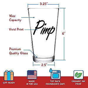 DU VINO Pimp & Ho- Beer and Wine Glass Gift Set of 2 | Fun Novelty His and Hers or Husband Wife Drinkware | Couple, Newlywed | Wedding or Favorite Couples Gag Gift | USA Made