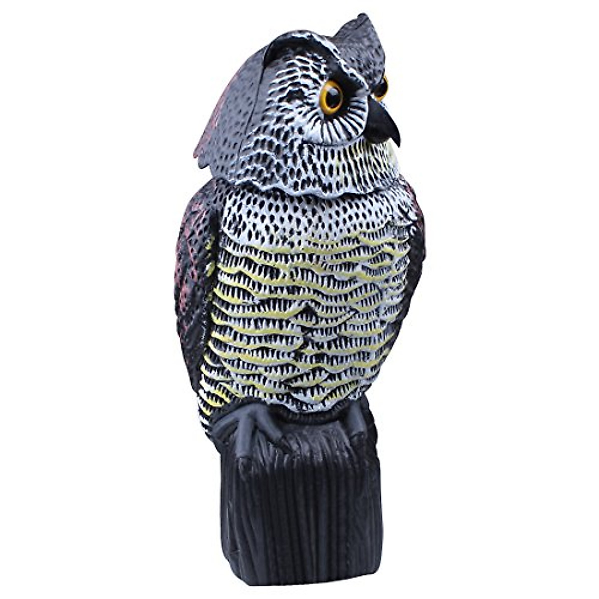 AndBird Plastic Owl Decoy to Scare Birds Away with Rotating Head/Eyes,Garden Owl for Bird Control,Owl Scarecrow Statues as The Yard Decoration,Shape Outdoor