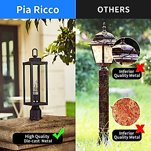 Outdoor Post Lights, Lamp Post Light Fixture with E26 Socket, Waterproof & Anti-Rust Modern Pillar Outside Lighting, Matte Black Lamp for Walkway, Driveway, Carriage, Patio, Porch, Front House