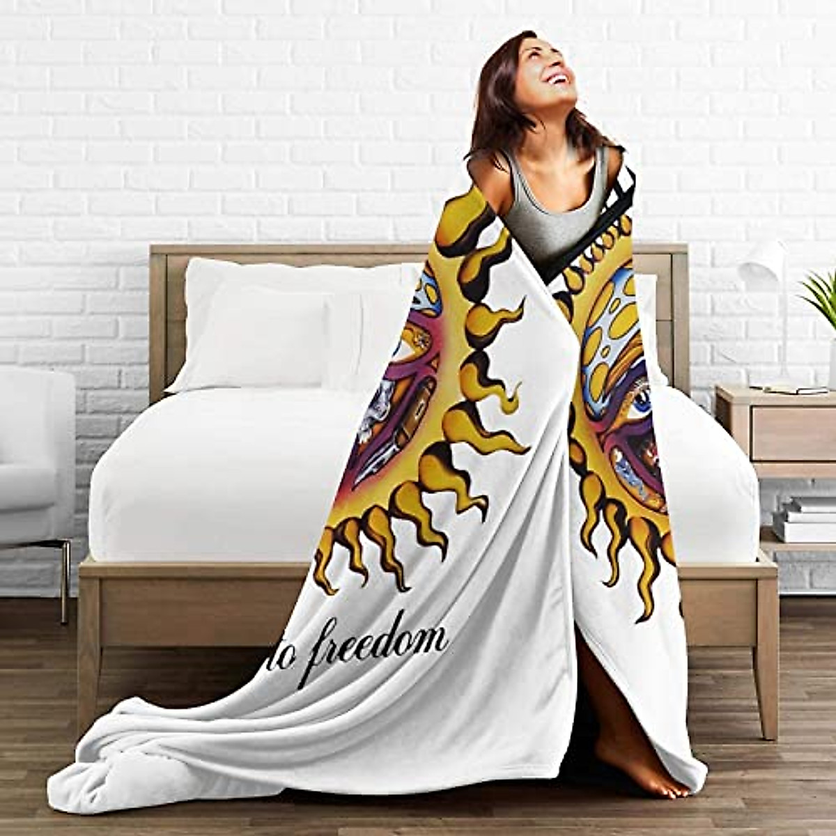 The Story of Sublimes Iconic Sun Logo Blankets Throw Blanket Bed Blanket Soft Decorative Blanket for Sofa Living Room