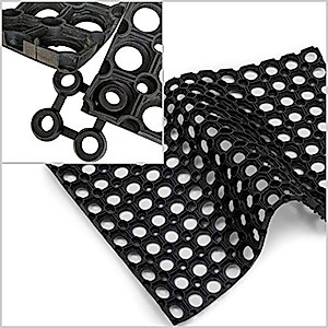 SafetyCare Interlocking Rubber Drainage Floor Mat - Anti-Fatigue - 24 x 16 inches - 1 Mat