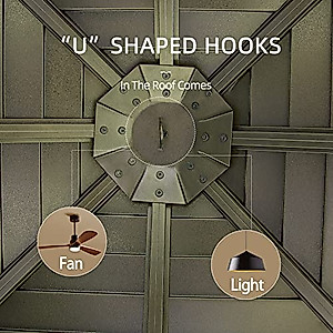 Domi Outdoor Living 12’ X 12’ Hardtop Gazebo, Outdoor Aluminum Frame Canopy with Galvanized Steel Double Roof, Outdoor Permanent Metal Pavilion with Curtains and Netting for Patio, Backyard and Lawn