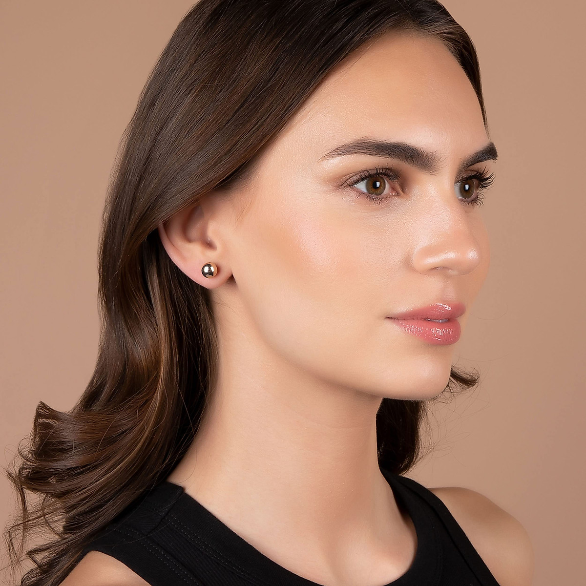 Pori Jewelers Premium 14K Rose Gold 8MM Ball Stud Earrings - Butterfly Backings