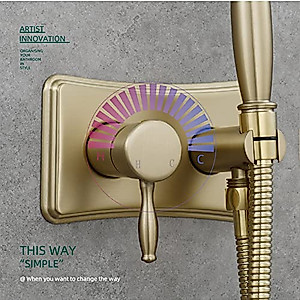 MINJING Handheld Bidet Sprayer for Toilet, 2- Function, Wall Mounted Hot and Cold Faucet Mixer Tap, Bathroom Handheld Toilet Bidet Faucet Women Flusher Sprayer Kit,Brushed