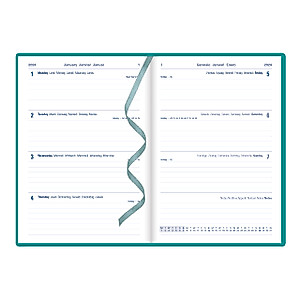 Letts of London Woodland Weekly Planner, 12 Months, January to December, 2024, A5 Size, 8.25" x 5.875", Multilingual, Green (C082161-24)