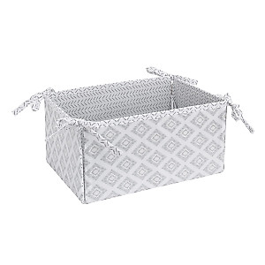 NoJo Elephant Tribe Grey and White 4 Piece Nursery Crib Bedding Set - Comforter, Fitted Crib Sheet, Dust Ruffle, Nursery Organizer