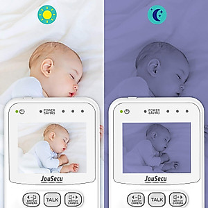 JouSecu Baby Monitor with Camera and Audio 2.4inch LCD, 2-Way Talk, Night Vision, Eco Mode, 1000ft Range, Feeding Alarm （Up to 4 Cameras）