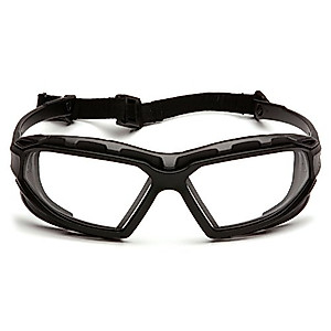 Pyramex Safety Highlander XP Eyewear, Black-Gray Frame/Clear Anti-Fog Lens
