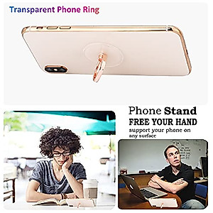 Transparent Circular Cell Phone Ring Holder Kickstand,Clear Phone Finger Ring Grip Stand for Phones,Pad