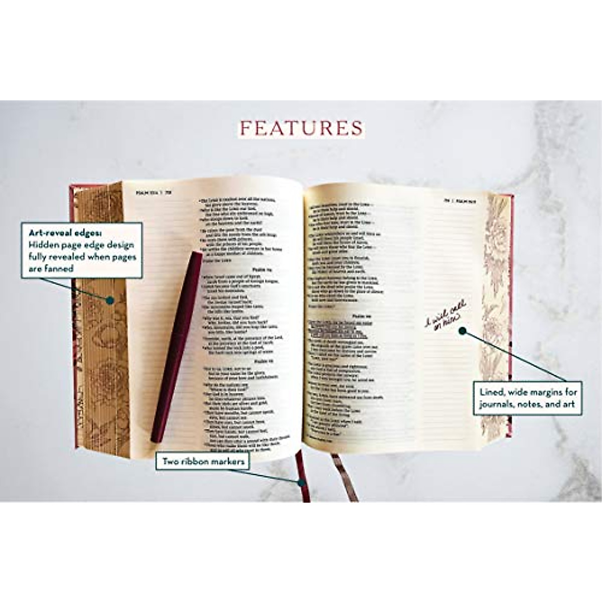 NIV, Artisan Collection Bible, Cloth over Board, Pink Floral, Designed Edges under Gilding, Red Letter, Comfort Print