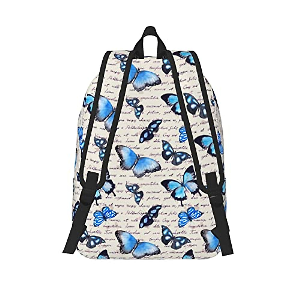 XBFCDN Vintage Blue Butterfly Backpack For Men Women Extra Large Travel Backpacks Fits 17 Inch Laptop