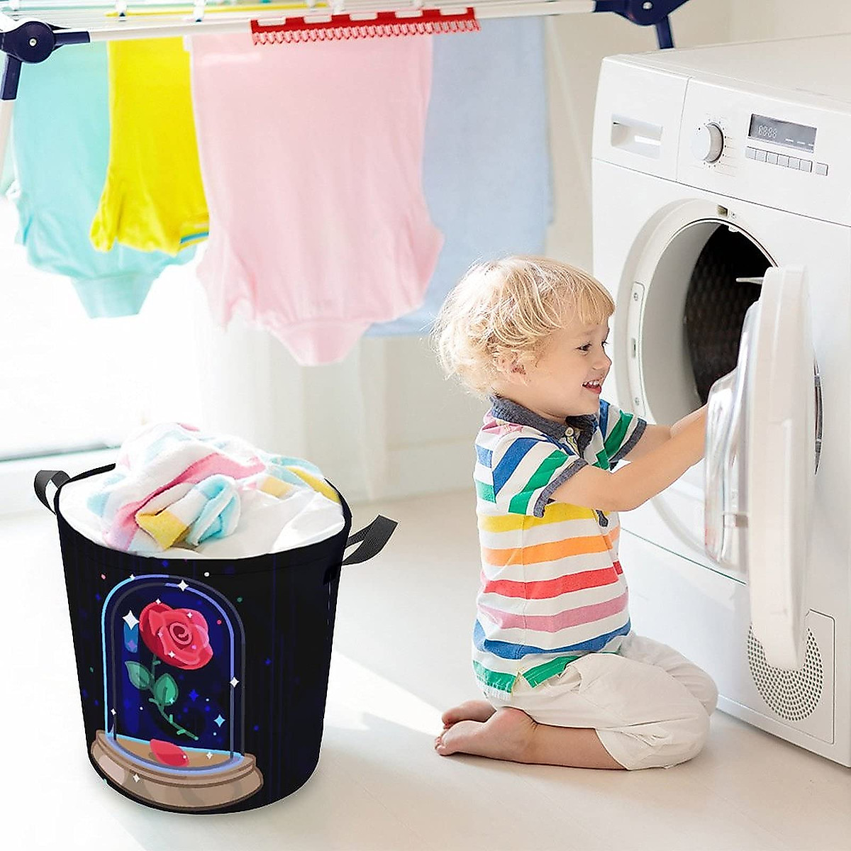 Beauty And Beast Foldable Laundry Basket Hamper Storage Organizer For Clothes Toy Collection