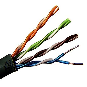 150ft Black Direct Burial Underground CAT5e Cable Gel Coated for Moisture and Soil Acidity Tolerance with NO RJ45 Fittings Attached