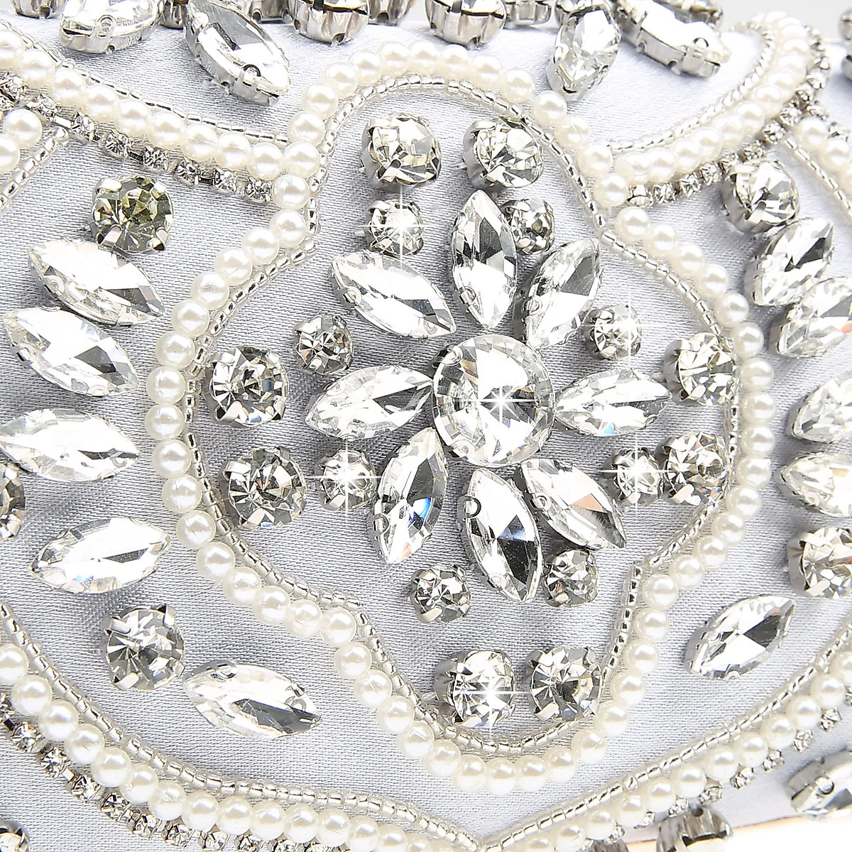 DA BODAN Womens Sparkly Rhinestone Crystal Clutch Bag Glitter Sequin Bridal Purse Evening Handbag for Wedding Party Prom