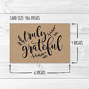 24 Rustic Kraft Thank You Cards With Envelopes, Great Note For Adult Funeral Sympathy or Gift Gratitude Supplies For Grad, Birthday, Baby or Country Bridal Wedding Shower For Western Boy or Girl