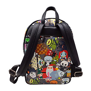 Loungefly x Nightmare Before Christmas Chibi Print Faux Leather Mini Backpack