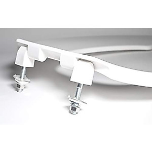 Centoco 550STSCC-001 Elongated Plastic Toilet Seat, Open Front No Cover, Stainless Steel Hinges, Regular Duty Commercial Use, White