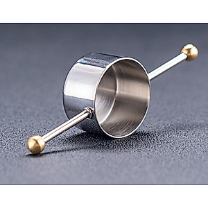 Stainless Steel Bar Jigger with Handle Measuring Tool for Whiskey Cocktail Tequila Liquor Barware 2 pcs (Silver)