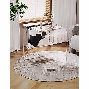 solaround Acrylic Side Table, Small End Table for Living Room,Bedside Table for Bedroom Lucite Nightstand (1, Clear, 17.7 * 17.7 * 11.8)