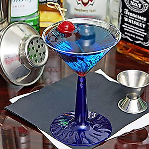 Fineline Settings 12-Piece Flairware 2-Piece Martini Glass, 6-Ounce, Blue