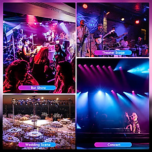 BETOPPER DJ Lights DMX Sound Activated, 54 x 3W LED Par Lights RGB Stage Lights DMX, DJ Par Lights for Church, Concert, Wedding, Party, Bar, Stage Lighting (4 Packs)