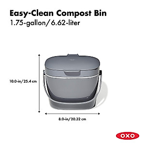 NEW OXO Good Grips Easy-Clean Compost Bin - 1.75 GAL/6.62 L