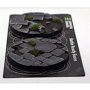 Gamers Grass Battle Ready Bases: Temple Bases Round 60mm (x2)
