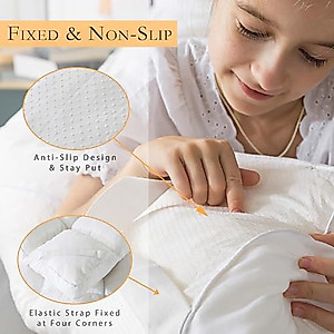 WhatsBedding 3 Inch Memory Foam Mattress Topper Twin Size, Premium Fluffy & Soft Shredded Memory Foam Filled Pillow Top, 4 Anchor Elastic Bands, Anti-Slip Bottom, 39x75in