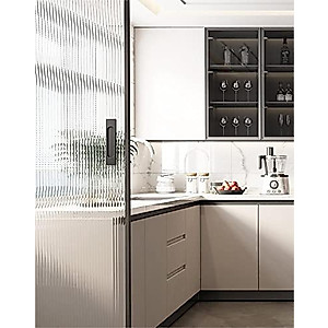 Fanruier 2PC Punch-Free Sliding Door self-Adhesive Handle Window Glass Door Kitchen Door Cover Door Sliding Door Handle Double-Sided Adhesive Paste (Grey)