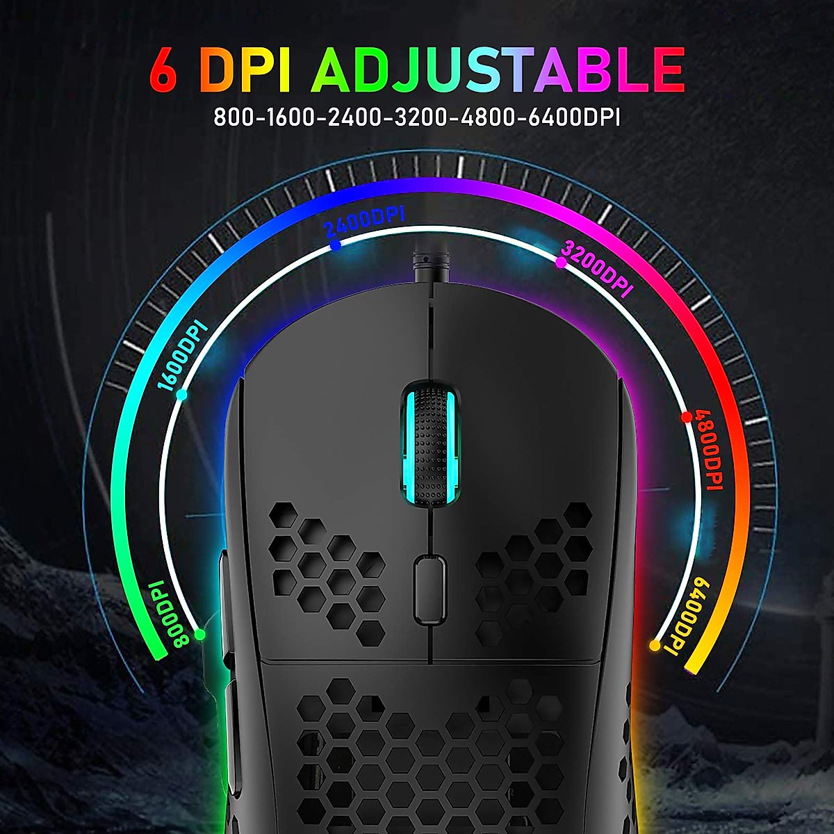 Mechanical Gaming Keyboard and Mouse Mini Wired Combo with RGB Headset Rainbow Backlight Ergonomic 62Key Anti-Ghosting Adjustable Mic 6400DPI Mice USB-C for PC Gamer Computer Typist(Black/Red Switch)