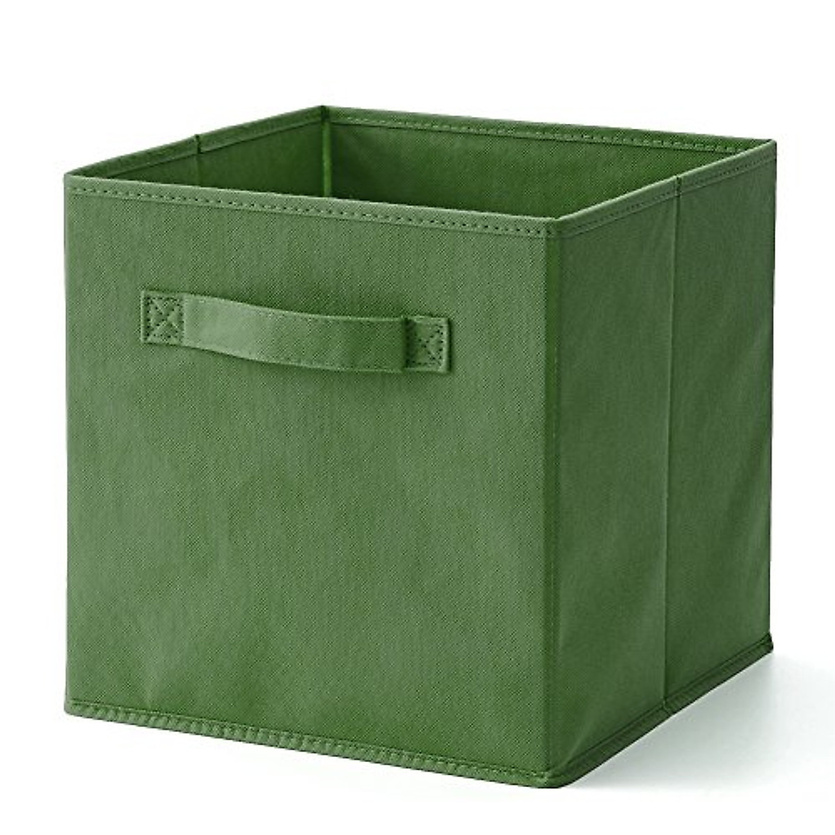 EZOWare Bundle Kit 6 Pcs Kale Green Collapsible Fabric Cube Storage Bin Baskets + 4 Closet Wardrobe Dresser Drawer Organizer Divider For Organizing Nursery Baby Clothes