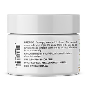 NewLife Naturals Certified Organic Vulva Cream - Menopause Support, Itching Relief, Vaginal Moisturizer & Dryness Solution | All Natural Estrogen Free Intimate Feminine Care - 2 Oz - Made in USA
