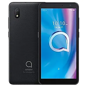 Alcatel 1B (2020) 4G LTE GSM Unlocked 5.5 inch 8MP Flash 5002A Quad Core Factory Unlocked Android 10 Go Worldwide - NO CDMA - Desbloqueado (Black, 16GB)