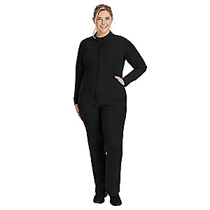 Healing Hands Scrub Jacket for Women 2 Pocket Purple Label Scrubs 5038 Dakota Zip up Womens Jacket Black M