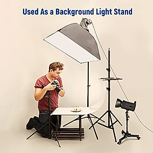 NEEWER Heavy Duty Light Stand with Casters, 2.4ft Max Height Foldable Tripod Stand for Low-Angle/Tabletop Shooting, Photography Light Stand for Softbox, Monolight and Other Photographic Equipment