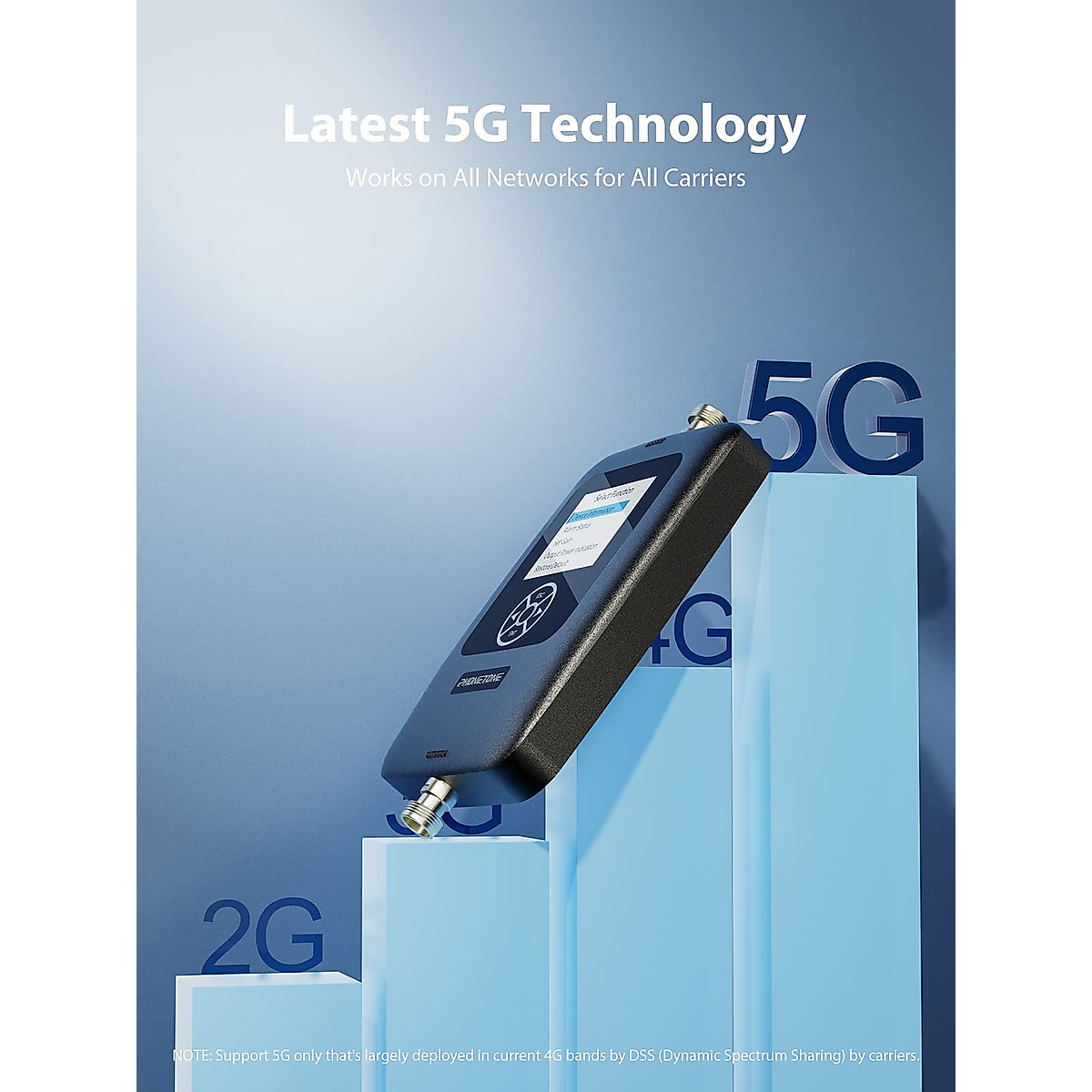 Cell Phone Booster for All Carriers | Smart Screen & APP Help Install | Up to 5,000 sq ft | Boosts 5G 4G LTE Signal on Band 2,4,5,12,13 and 17 for Verizon, AT&T, T-Mobile & More | FCC Approved