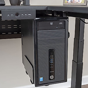 Stand Up Desk Store Adjustable CPU Desktop Computer Tower Holder Under Desk Mount