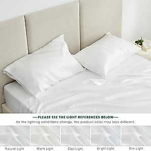 Love's cabin Twin Silky Soft Satin Bed Linen Set - 3 Piece with Deep Pockets, Luxury Satin Sheets, Wrinkle Resistant, Fits Mattresses up to 14''