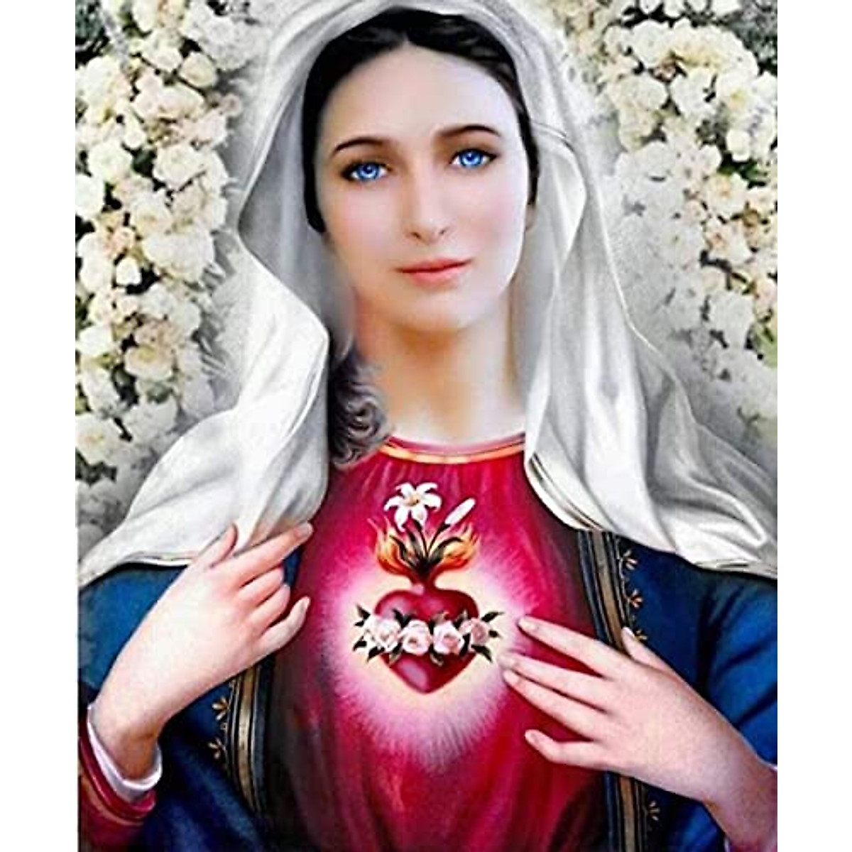 THE SACRED HEART OF MARY (IMMACULATE HEART OF MARY) - THE PATRON SAINTS MEDALS - 100% MADE IN ITALY (ROUND SHAPE)