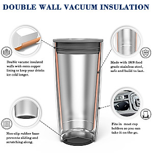 TILUCK 20oz Coffee Tumbler with Lid and Straw, Stainless Steel Double Wall Vacuum Insulated Travel Mug, Coffee Tumbler Water Cup with Leak Proof Lid (Cactus)