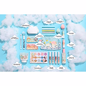 wet n wild Little Twin Stars Full Makeup Set | Gift Set | Primer | Setting Spray | Makeup Brushes | Highlighters | Makeup Sponges | 15-Pan Pigment Palette | Lip Scrub | Lip Gloss, Full Collection