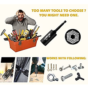 LLNDEI Universal Socket Tool Gift for Men, 11PCS Universal Socket Wrench Screwdriver Bit Set Quick Release Adapter, Self-adjusting Socket Standard 1/4"-3/4" Metric 7-19mm for DIY Home Improvement