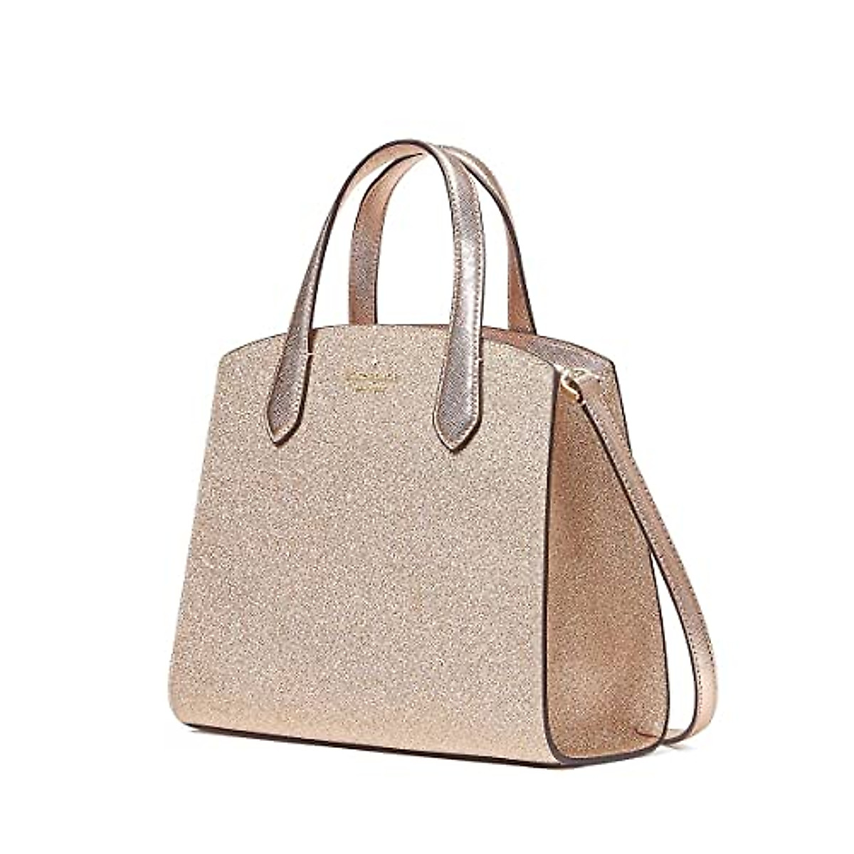 Kate Spade New York Tinsel Glitter Fabric Satchel Crossbody Purse (Rose Gold)