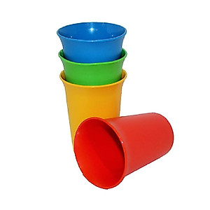 Vintage Set of 4 Tupperware 7 Ounce Bell Tumblers Blue Yellow Green Red