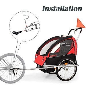 QzoneLife® Bicycle Trailer Coupler Hitch Black Universal Cycling Adapter Accessories Rear Replacement Axle Hitch Attachment for Child Pet Cargo Bike Trailers (Steel)