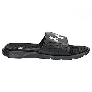 Under Armour Men's Ignite Pro Slide, (001) Black/Black/White, 12, US