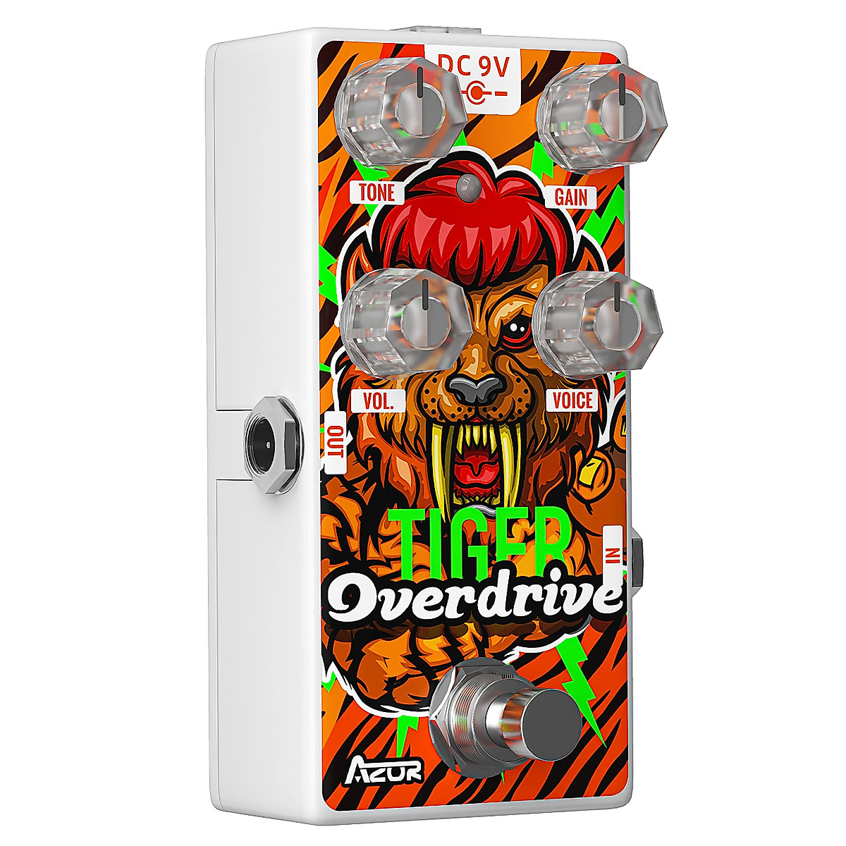 AZOR Overdrive Guitar Pedal, Analog Tiger Drive Effect Pedal for Electric Guitar True Bypass