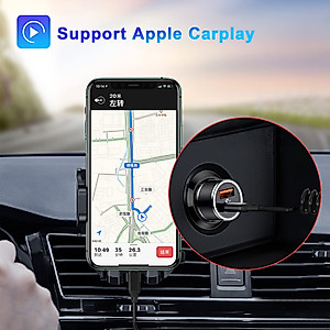 Bawanfa Coiled USB-C to Lightning Cable - MFi Certified Retractable USB C iPhone Cord - Short Charging Cable for Car Compatible with iPhone 13 12 11 Pro Max XR XS X (CarPlay Compatible)