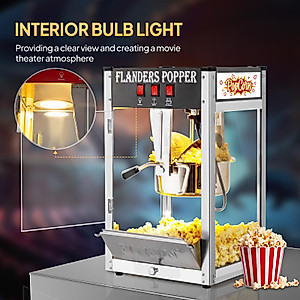 ROVSUN Popcorn Machine with 8 Ounce Kettle Makes Up to 32 Cups, Commercial Popcorn Machine Countertop Popcorn Maker w/Stainless Steel Scoop, Oil Spoon & 3 Popcorn Cups for Home Movie Theater, Black